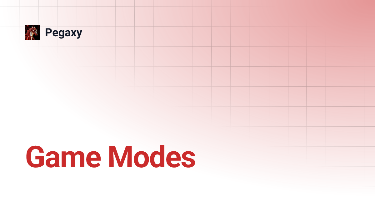 Game Modes | Pegaxy